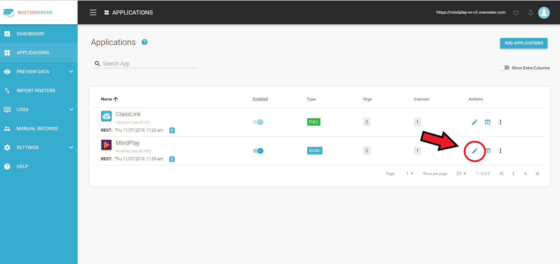 Administration: Classlink Rostering